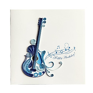 NIQUEA.D Happy Birthday Card, Guitar Quilled (NB-0077)