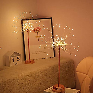 TQNSSM Remote Control LED Copper Wire Fireworks Lights for Home Outdoor Garden Courtyard Wedding Decoration(Warm White)