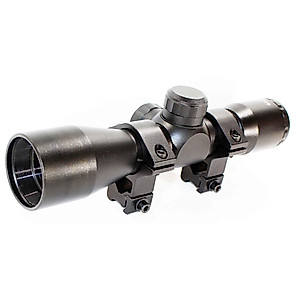 Trinity Hunter 4x32 Scope Sight for Gamo Big Cat 1250 .177 Caliber Air Rifle Mount Adapter Aluminum Black Tactical Optics Hunting Accessory Mil dot Reticle Target Range Single Rail.