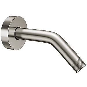 YASFEL 6 Inch Shower Arm Modern Wall Mounted Shower Extension Arm Pipe with Flange and Teflon Tape for Shower Head & Handheld Shower Head(SUS 304, Brushed Nickel,NPT)