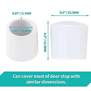 Zorveiio 30 Pcs White Door Stop Bumper Tips, 0.39 Inch ID Rubber Door Stopper Bumpers Door Stop Caps for Door & Wall Protection
