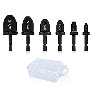 Swaging Tool Drill Bit Set, HVAC Repairing Set, Air Conditioner Copper Tube Expander with 1/4", 3/8", 1/2", 5/8", 3/4", 7/8" Drill Bit Repairing Set