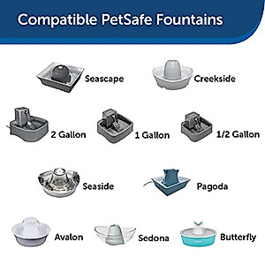 PetSafe Drinkwell Replacement Carbon Filters, Dog and Cat Ceramic and 2 Gallon Water Fountain Filters, 12-Pack