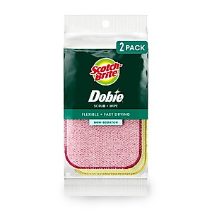 Scotch-Brite Dobie Scrub & Wipe Cloth, 2 Cloths