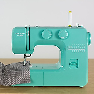 Janome Arctic Crystal Easy-to-Use Sewing Machine with Interior Metal Frame, Bobbin Diagram, Tutorial Videos, Made with Beginners in Mind!, Blue