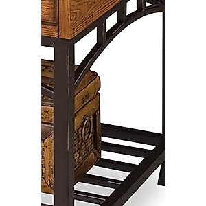 Modern Craftsman Distressed Oak End Table by Home Styles, Brown 22D x 22W x 24.5H in