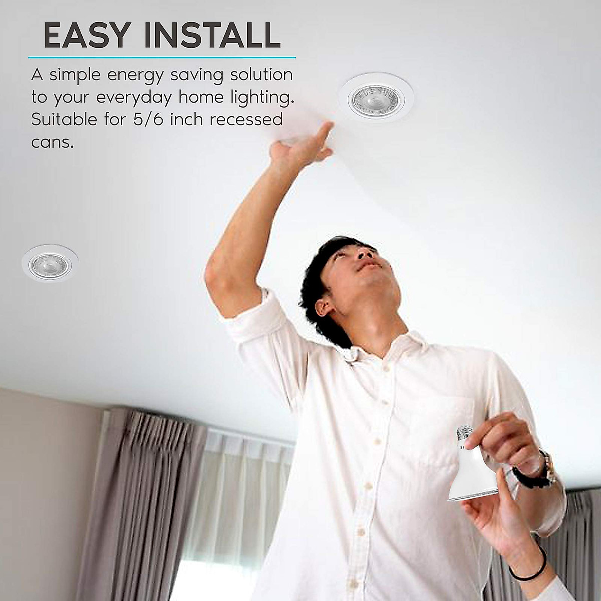 LUXRITE 4 Pack LED PAR30 Flood Light Bulb, 75W Equivalent, 5000K Bright White, 850 Lumens, 11W Dimmable, Indoor Outdoor Spotlight Bulb, Wet Rated, E26 Standard Base, UL Listed