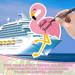 Geiserailie 10 Pieces Summer Flamingo Magnet Cute Cruise Door Magnets Pink Flamingo Fridge Sticker Magnetic Refrigerator Protector Car Decals for Kitchen School Office Whiteboard