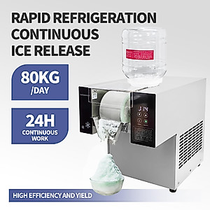 Mvckyi Commercial Snowflake Ice Machine, 176lbs/24H Korean Ice Shaver Machine, Snow Cone Maker Machine, Touch Control Panel, Air Cooling, for Restaurant, Snack Bar, Ice Cream Shop