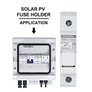 DIHOOL 30 Amp Inline Fuse for Solar Connector, 4pcs Solar fuses Holder, DIN Rail Solar Panel Fuse