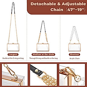 HULISEN Clear Clutch Purses for Women, Stadium Approved Acrylic Clear Bag Gold