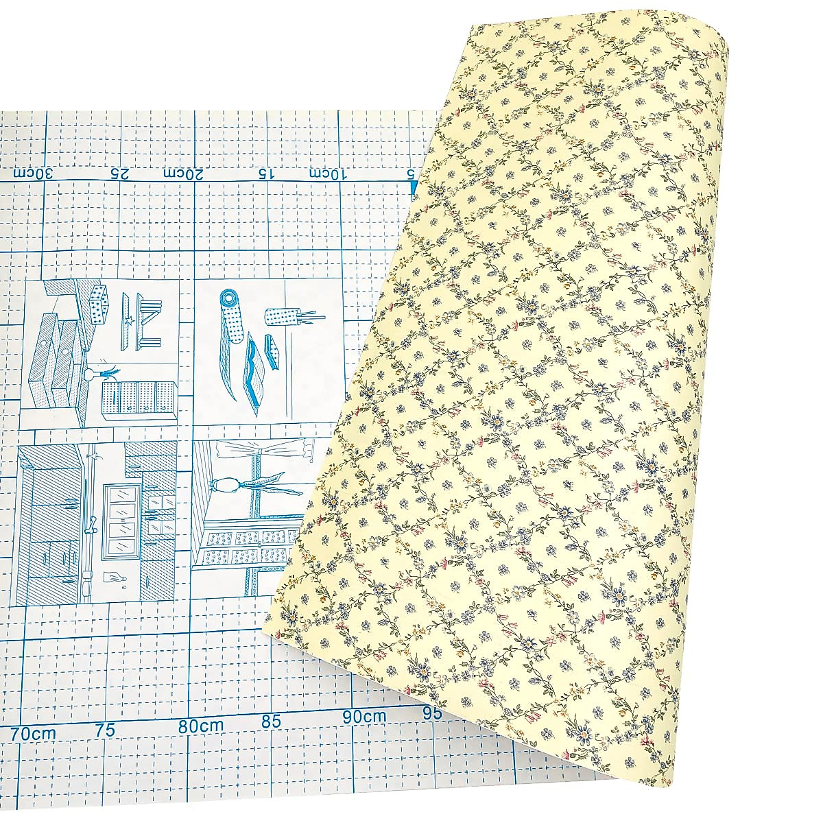 Yifely Sunmer Blooms Furniture Paper Decorative Shelf Drawer Liner Self-Adhesive Storage Locker Decor 17.7 Inch by 9.8 Feet