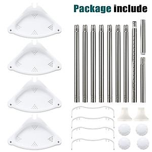 HOSKO Shower Caddy Tension Pole, 4-Tier Adjustable Tension Rod Shower Caddy Corner, Rustproof Shower Organizer Corner Shelf 54 to 114 Inch