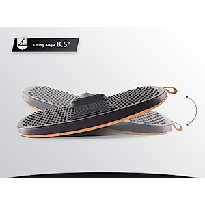 FEZIBO Height Adjustable Electric Standing Desk 48 x 24 inches | Standing Desk Mat with Anti Fatigue Bar, Wooden Wobble Balance Board (Medium, Obsidian Black)