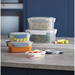 Joseph Joseph Nest Lock Plastic BPA Free Food Storage Container Set with Lockable Airtight Leakproof Lids, 10-Piece, Sky