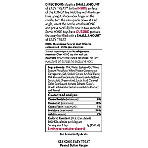 KONG - Classic Dog Toys with Easy Treat Peanut Butter Dog Treats, 8 Ounce - for Large Dogs