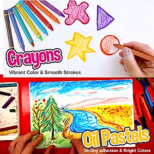 Alloytop 226 Pcs Art and Craft Supplies Colored Pencils - School Supplies Kit Painting Drawing Sketching Coloring Teens Girls Boys Kids Ages 6 7 8 9 10 11 12 Years Old with Oil Pastels Crayons