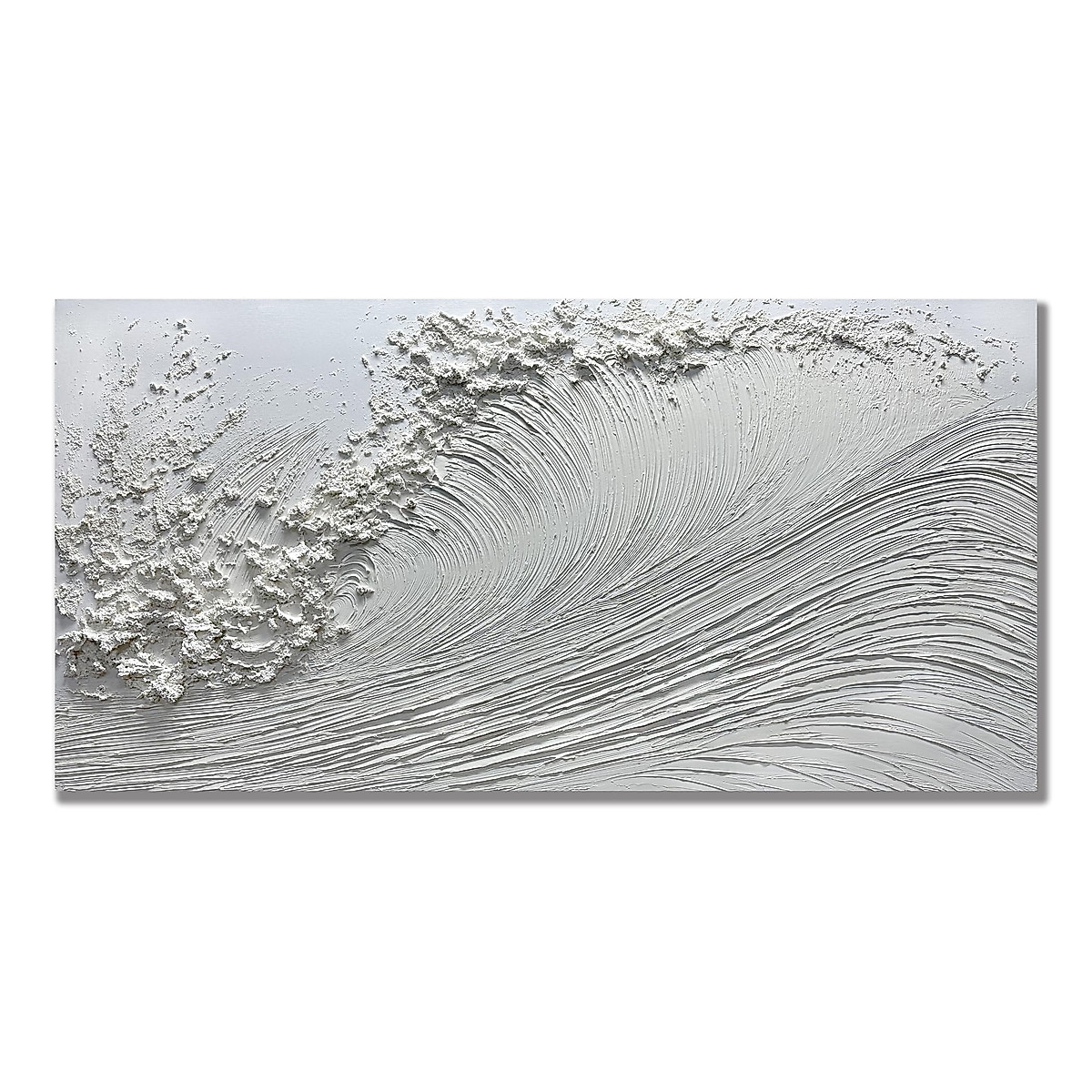 Yika Art Canvas Paintings, Wall Art Thick Texture Sea Wave Painting Modern Gorgeous Abstract Hand Painted Abstract Oil Painting on Canvas Modern Wall Art Decor 24x48 inches