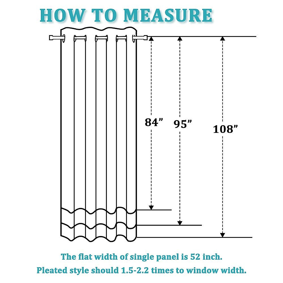 RYB HOME Outdoor Curtains 108 inch Long - Pergola Curtains Sunlight Block Out Waterproof Patio Drapes for Yard Gazebo Arbor Side Wall Cabana, 1 Pc, W 52 inches x L 108 inches, Grayish White