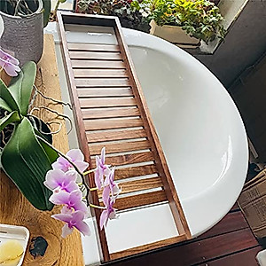 Elegant Wooden Bath Tray for Spa at Home | Black Walnut & Beechwood