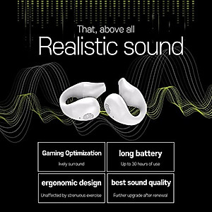 Tone Open Ear Headphones,Wireless Bluetooth Earbuds,Bone Conduction Headphones, Sport Earbuds,Bluetooth 5.3 Clip-on Earphones,Premium Sound, Noise Cancelling, 32 Hours Playtime with Case (Black)