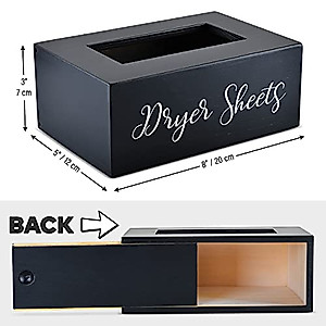 Boathouse Design Rustic Farmhouse Dryer Sheet Dispenser for Laundry Room Decor - Decorations and Organization - Laundry Softener Dispenser - Cute Home Laundry Room Décor - Elevate Your Home - Black