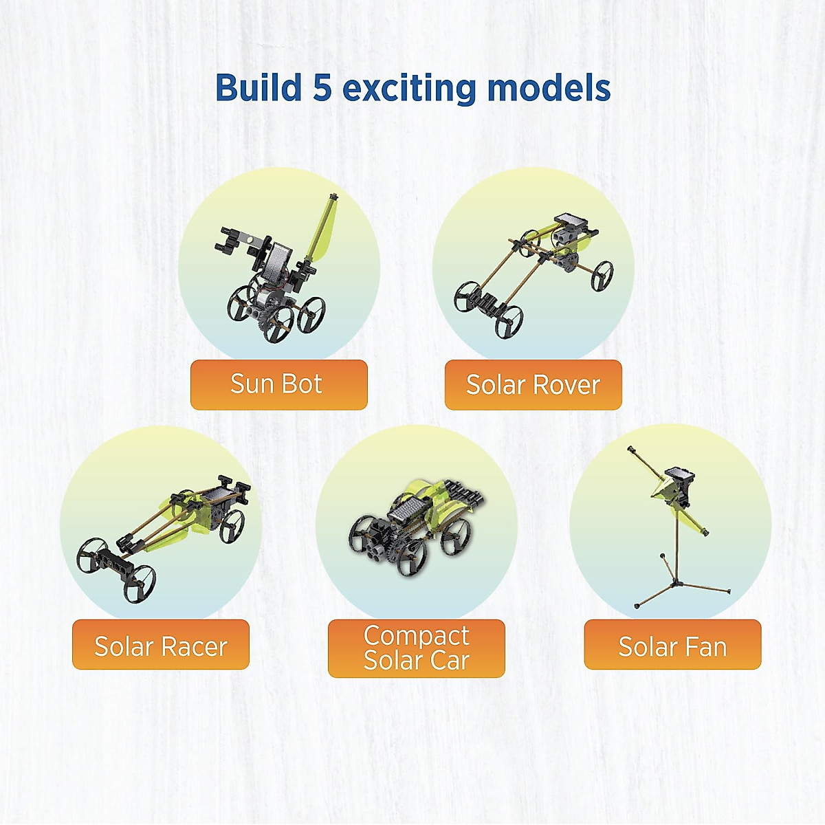 Thames & Kosmos Solar-Powered Rovers STEM Experiment Kit | Build 5 Vehicles & Devices Powered by The Sun | Solar Energy Actvities for Ages 8+