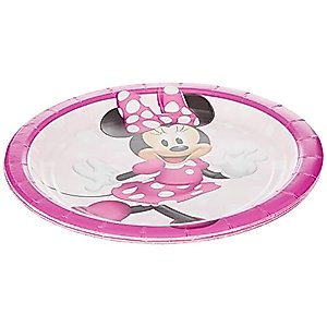 Amscan Minnie Mouse Round Dessert Paper Plates - 7" | Multicolor | Pack of 8