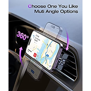 VICSEED 𝙐𝙥𝙜𝙧𝙖𝙙𝙚𝙙 MagSafe Car Mount [Strongest Magnet Power] Magnetic Phone Holder for Car [360° Adjustable] Air Vent Car Phone Holder Mount Fits MagSafe iPhone 14 Pro Plus 12/13 All Phones