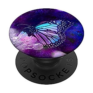 Butterfly Animal Dark Purple Galaxy Wings Nature Design PopSockets PopGrip: Swappable Grip for Phones & Tablets