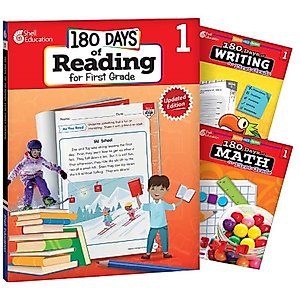 180 Days™: Includes Reading 2nd Edition, Writing, and Math for 1st Grade Practice Workbook for Classroom and Home, Cool and Fun Practice Created by Teachers (180 Days of Practice)