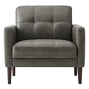 CHITA Mid-Century Sofas Furniture 32.3''W Faux Leather Single Sofa Couch Sets for Living Room Apartment, Grey
