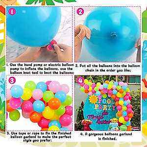 100Pcs Summer Pool Party Balloon Garland Arch Kit, Summer Beach Balloons Garland Tropical Party Decoration for Pool Party Summer Baby Shower Birthday Party Decorations Swimming Beach Party Supplies