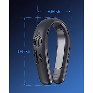 Koonie Neck Air Conditioner, Portable Cooling Neck Fan Blow Cold Air, 4000mAh Rechargeable Around Neck Breeze Fan 3 Speed, 3 Refrigeration Mode, 8H work time, Adjustable Width, Digital Display