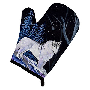 Caroline's Treasures SS8400OVMT Starry Night Siberian Husky Oven Mitt Heat Resistant Thick Oven Mitt for Hot Pans and Oven, Kitchen Mitt Protect Hands, Cooking Baking Glove