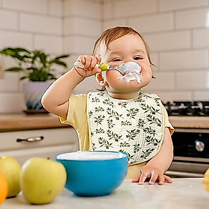 Zainpe 6Pcs Snap Muslin Cotton Baby Bibs Flowers Rabbits Patterns Infants Drooling Bib Soft & Absorbent Adjustable Burp Cloths Feeding Bibs for Newborns Girls Boys Toddlers Teething Eating 0-36 Months