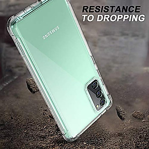 SURITCH Clear Case for Galaxy S20 FE 5G,[Built in Screen Protector][Camera Lens Protection] Full Body Protective Shockproof Bumper Rugged Cover for Samsung Galaxy S20 FE 6.5 Inch (Clear)