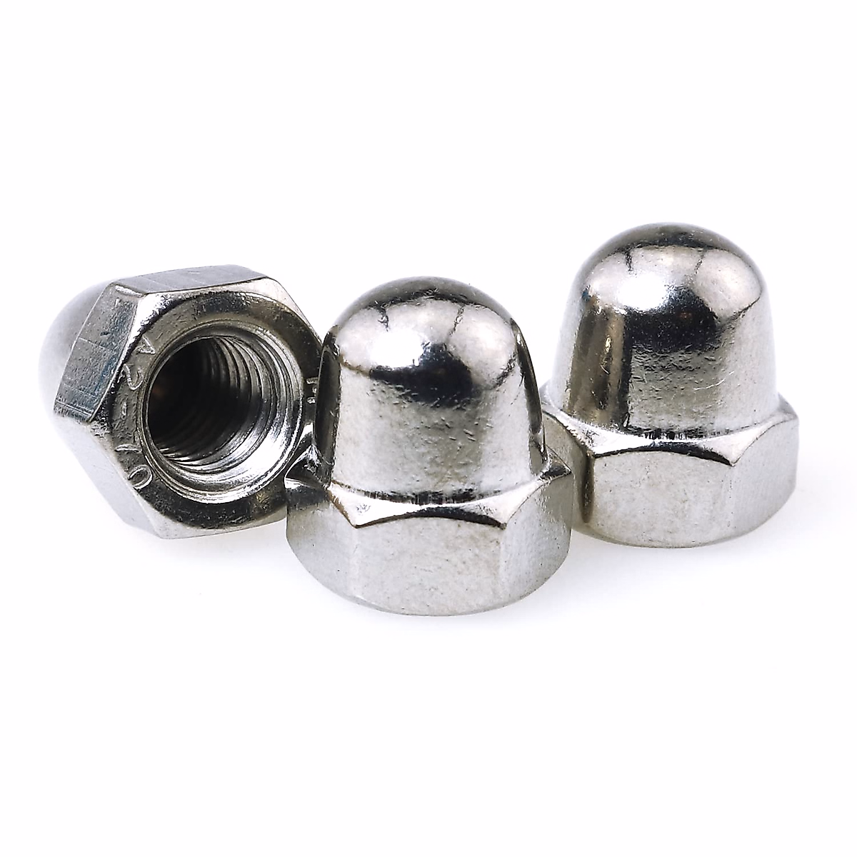 Acorn Nuts JianLing 25pcs Silver Tone 304 Stainless Steel Hex Nut Female Cap Decorative Cap Nuts Caps Covers M6 Acorn Nut