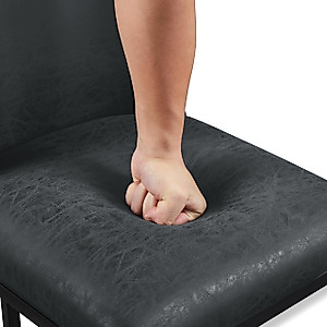 Yaheetech Counter Height Bar Stools 24'' Bar Stools Set of 2 Leather Bar Chairs Modern Upholstered Barstools with Back for Kitchen Counter, Dark Gray