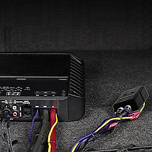 Scosche LOC2SL Line Output Converter Adjustable Amplifier Add On Module for Car Stereo, 2-Channel Signal Sensing Speaker Wire to RCA Adapter with Remote Control Knob, Black