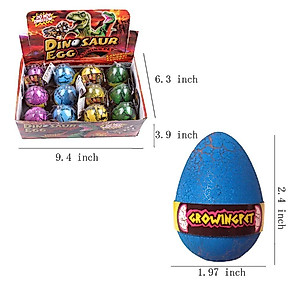 GracesDawn 12 Pack Dinosaur Egg Cute Magic Growing Dinosaur Egg Add Water Child Gift Hatching Inflatable Toy(Color Cracks)