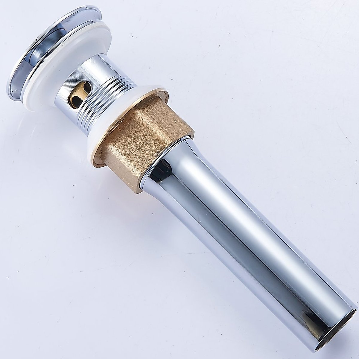 Vessel Sink Drain,Bathroom Pop-up Drain With Detachable Basket Stopper, Anti-Explosion And Anti-Clogging Drain Strainer, Sink Drain Assembly With Overflow Polished Chrome, REGALMIX RWF083H