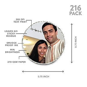 Andaz Press Photo Personalized Chocolate Drop Labels, Fits Kisses, Wedding Bridal Shower, 216-Pack - Custom Made Any Image