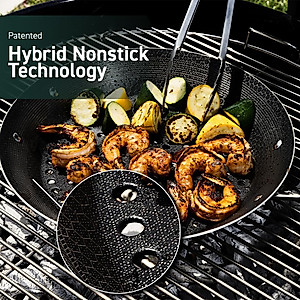HexClad Hybrid Nonstick BBQ Grill Pan, Dishwasher-Friendly, BBQ and Oven-Safe Up to 900°F