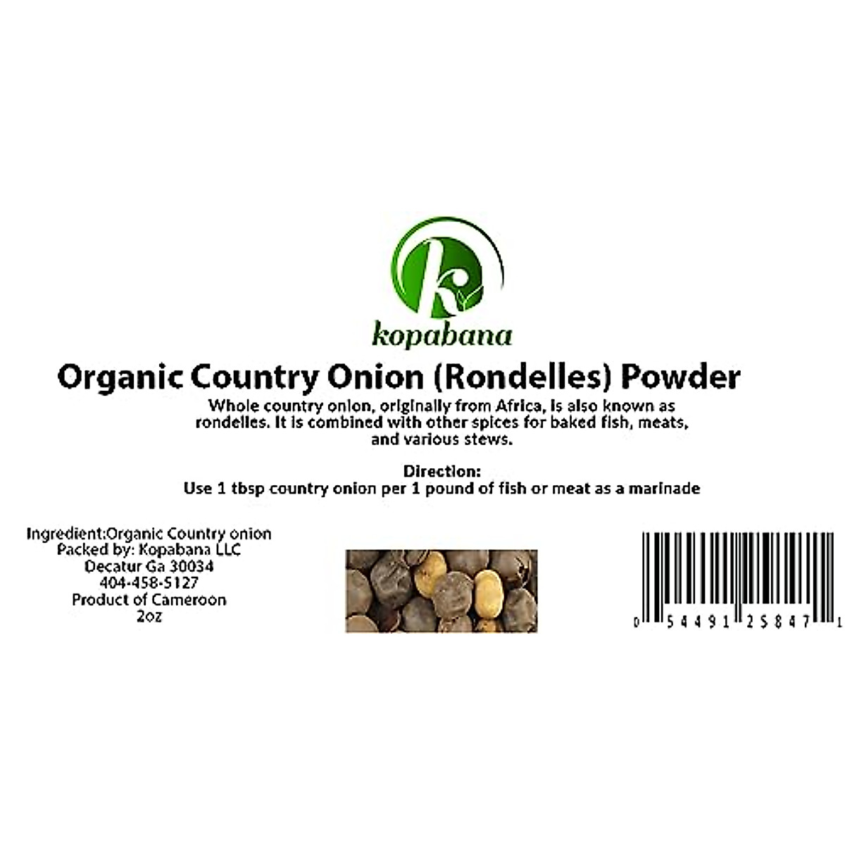 KOPABANA Country Onion Powder (Rondelles) 2oz