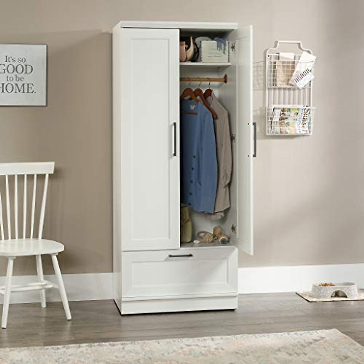 Sauder Homeplus Wardrobe, Soft White finish