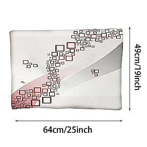 Grey and Red Pets Cat Bed Pet Blanket Thermal Fractal Square Shaped Wavy Two Colored Artwork for Puppy Dog Cat Sofa Cushion Home Rug Keep Warm Sleeping Cover Abstract 19" x 25"