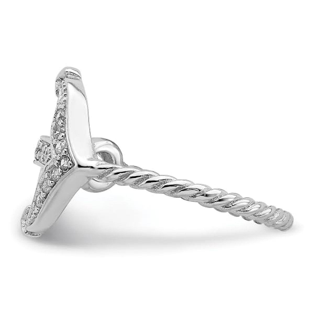 IceCarats 925 Sterling Silver Cubic Zirconia CZ Anchor Ring Size 8