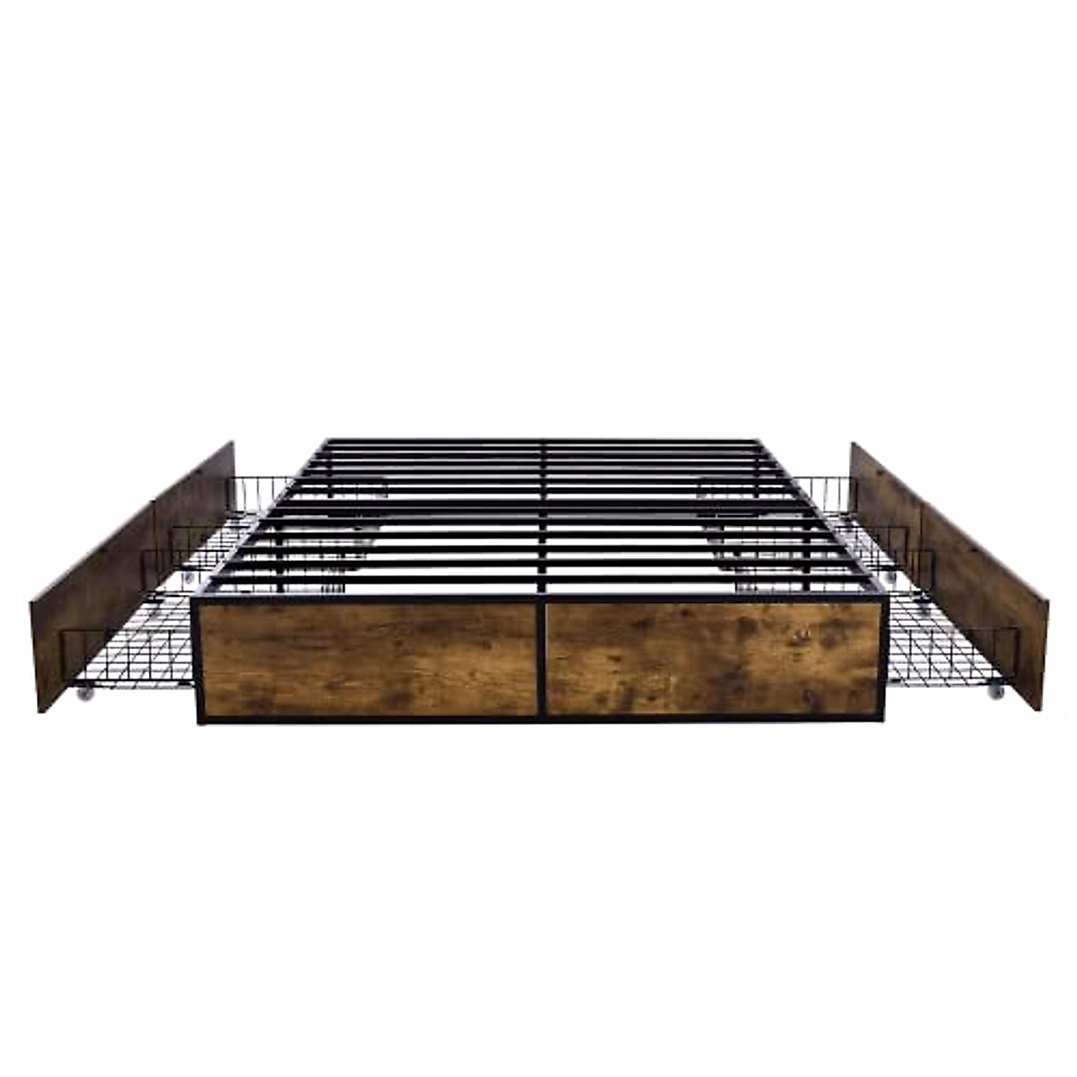 SHA CERLIN Queen Storage Bed Frame with 4 Drawers on Wheels, Platform Bed Queen Size with Under Bed Storage, No Box Spring Needed, Large Storage Space, Easy Assembly