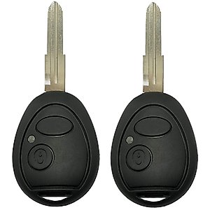 2 Pack Replacement Key Fob Shell Case Fit for Land Rover Discovery 1999-2004 Keyless Entry Remote Casing Key Cover Housing with Uncut Blade Blank (Black)